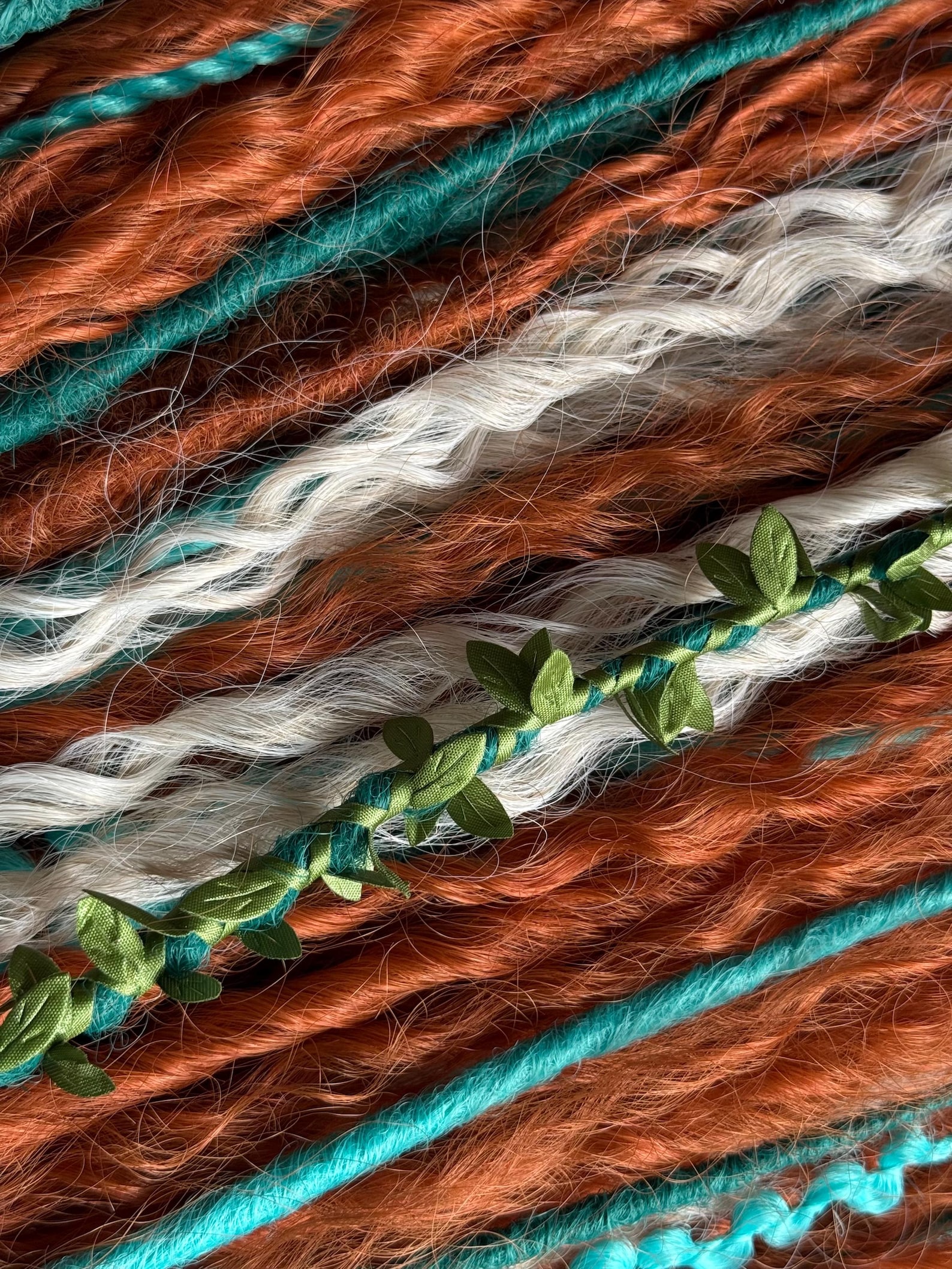 Boho Forest Dreadlock Set: Copper Teal Blonde Dreads With Curls ...