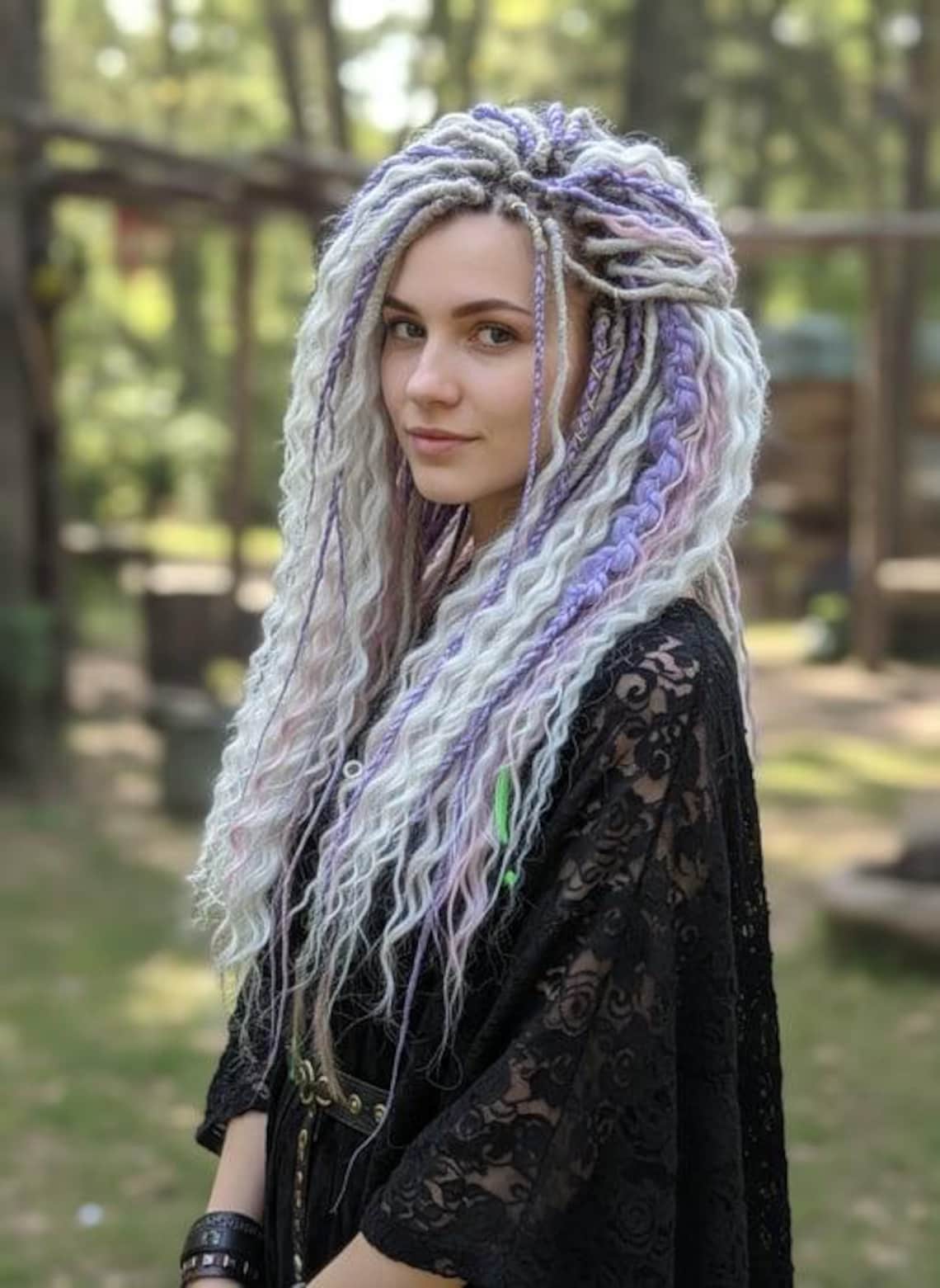 Boho Fairy Dreadlock Set: Silver Blonde, Lavender, Pink DE Hair ...