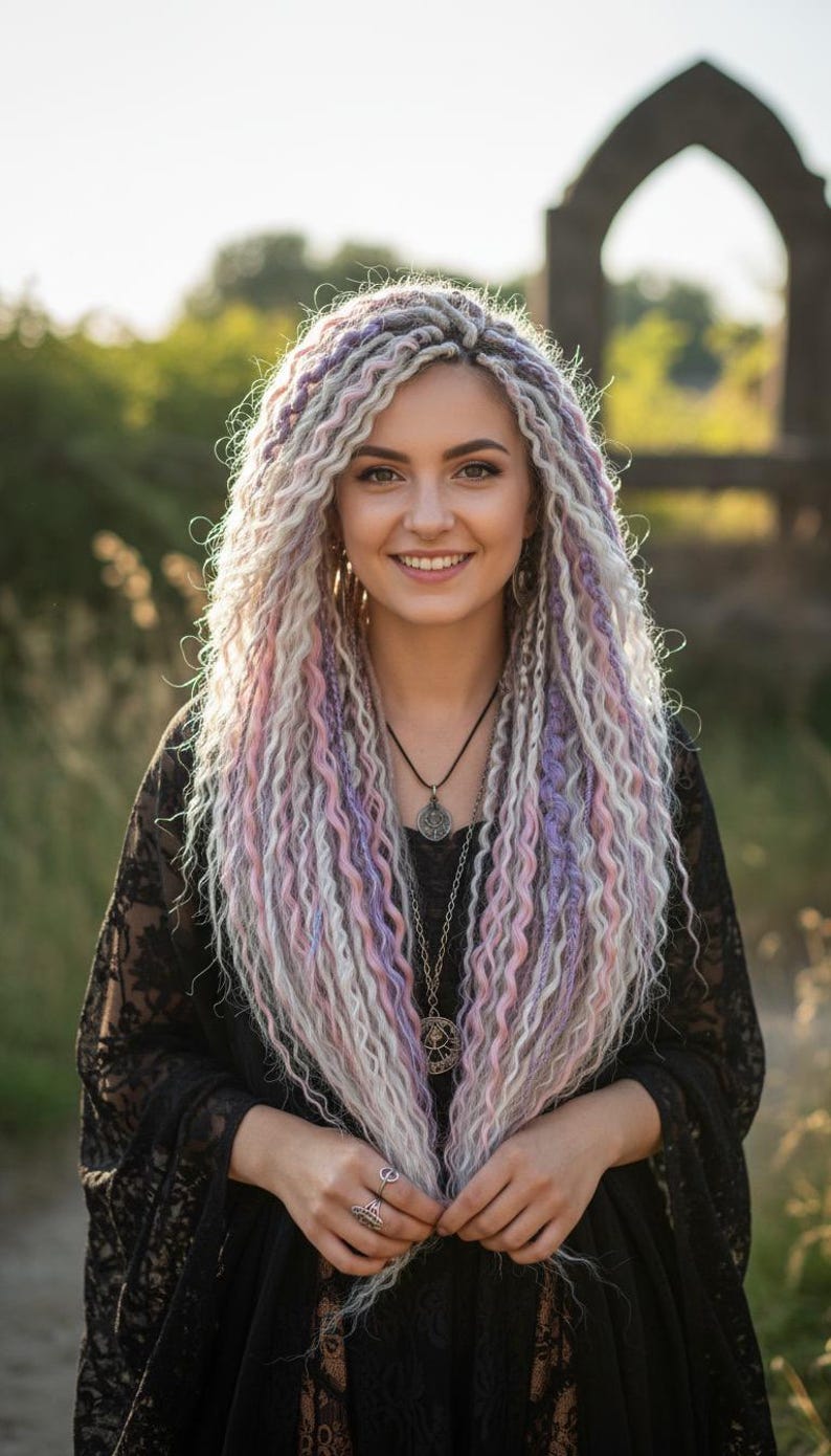 Boho Fairy Dreadlock Set: Silver Blonde, Lavender, Pink DE Hair ...