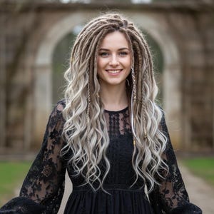 Handmade DE Dreads 50 Set, Ash Blonde Brown Mix, Boho Festival Hair 24 ...