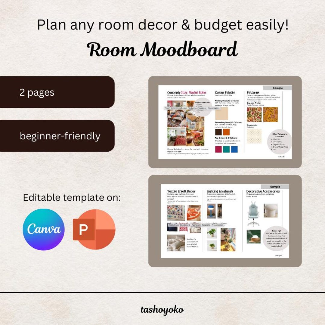 Room Moodboard Template Easy & Beginner-friendly Interior Design ...