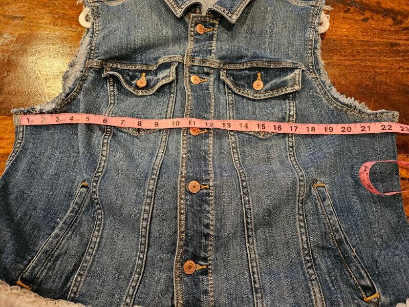 Boho Denim Vest, Upcycled Repurposed Denim Jacket, Distressed Jean ...