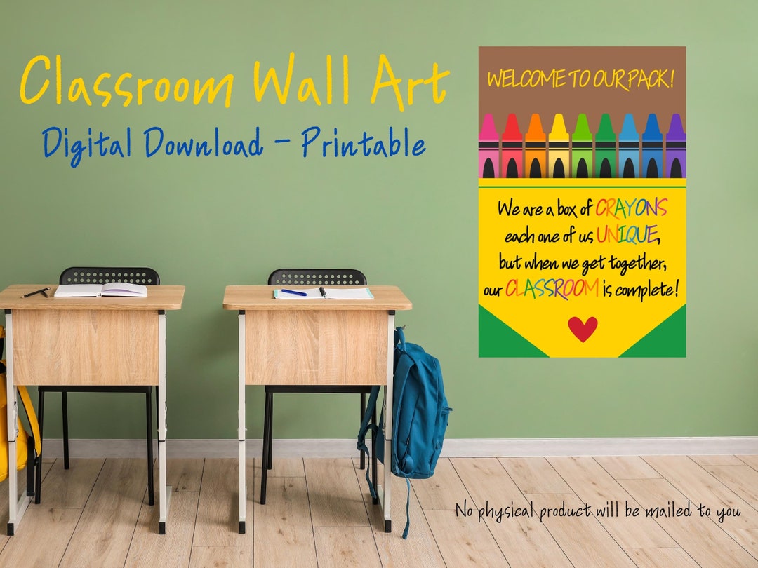 Classroom Diversity Wall Art | Welcome to Our Pack Crayon Box Print ...
