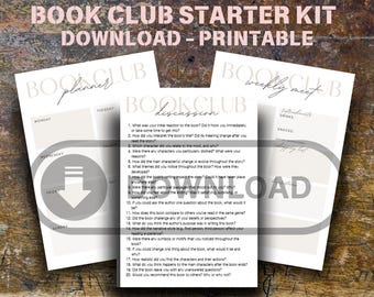 Ultimate Book Club Starter Kit | Digital and Printable Kit | Book Lover ...