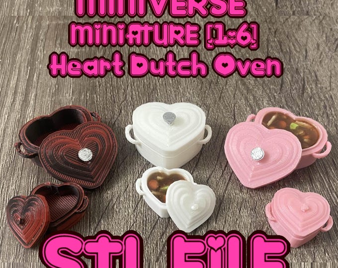 STL FILE | Heart Dutch Oven [1:6 Scale] (miniverse | Mini Kitchen ...