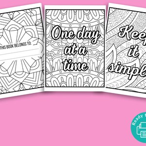 Sobriety Coloring Pages, Printable Coloring Book, 50 Sober Motivational ...