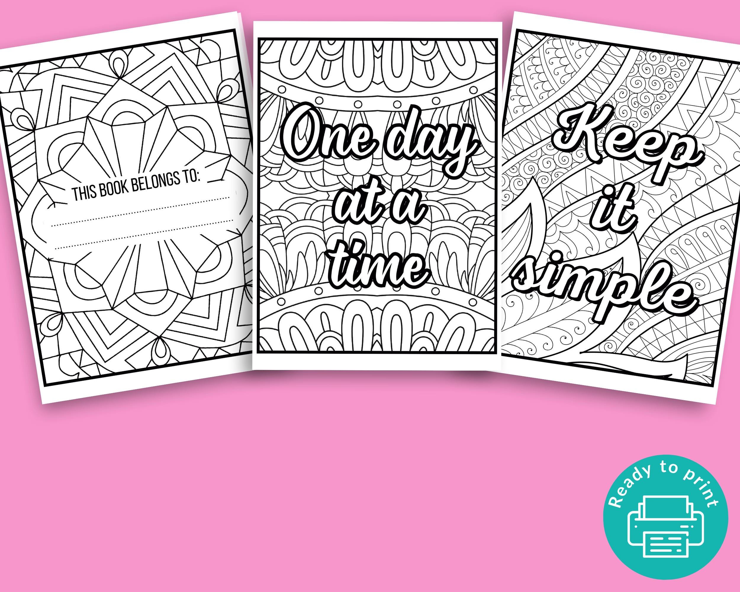 Sobriety Coloring Pages, Printable Coloring Book, 50 Sober Motivational ...