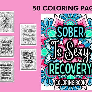 Sobriety Coloring Pages, Printable Coloring Book, 50 Sober Motivational ...