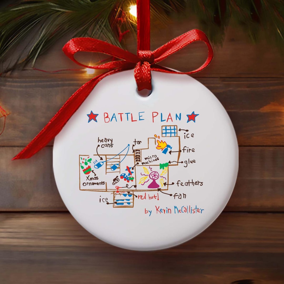 Home Alone Battle Map Christmas Ornament, 90s Xmas Movie, Holiday ...