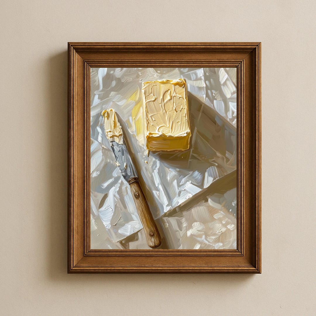 Butter Painting Print, Wall Art Neutral Kitchen Decor (digital Download ...