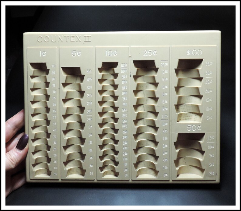 Old Vintage Cashier/ Teller Coin Drawer Tray, Collectible. Countex II ...