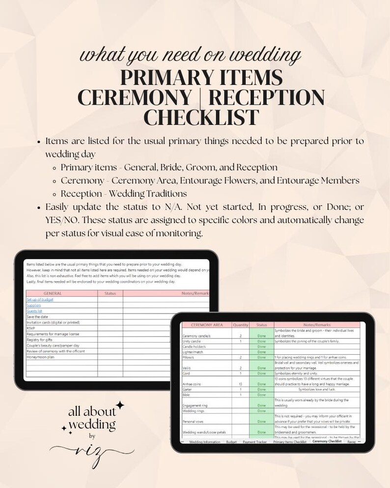 Wedding Planner Spreadsheet Excel Template | Wedding Budget | Wedding ...