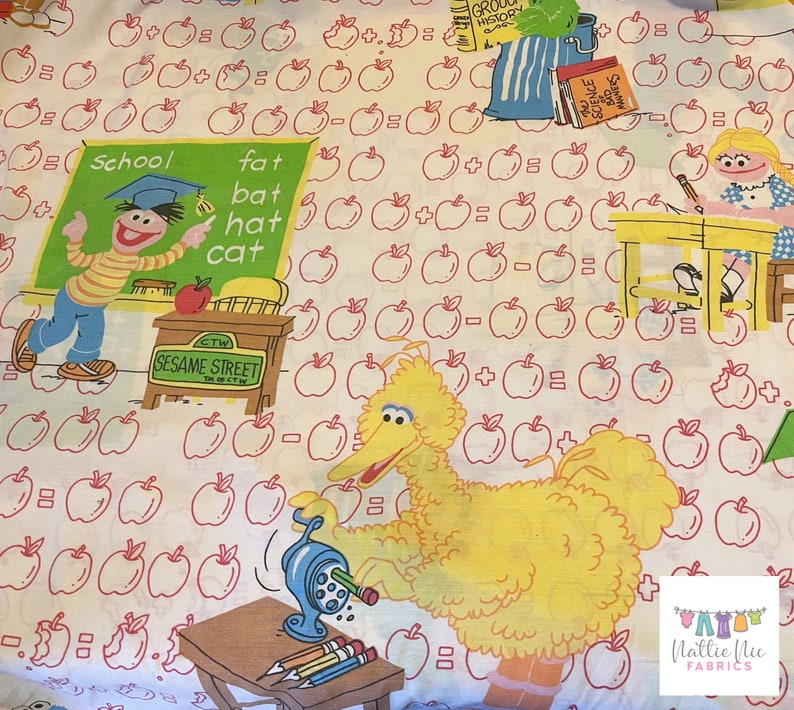Twin Vintage Sesame Street Flat Sheet - Etsy