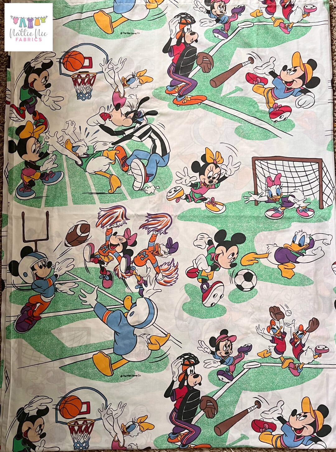 Twin Flat and Fitted Mickey Mouse Set of Vintage Sheets With Sports ...