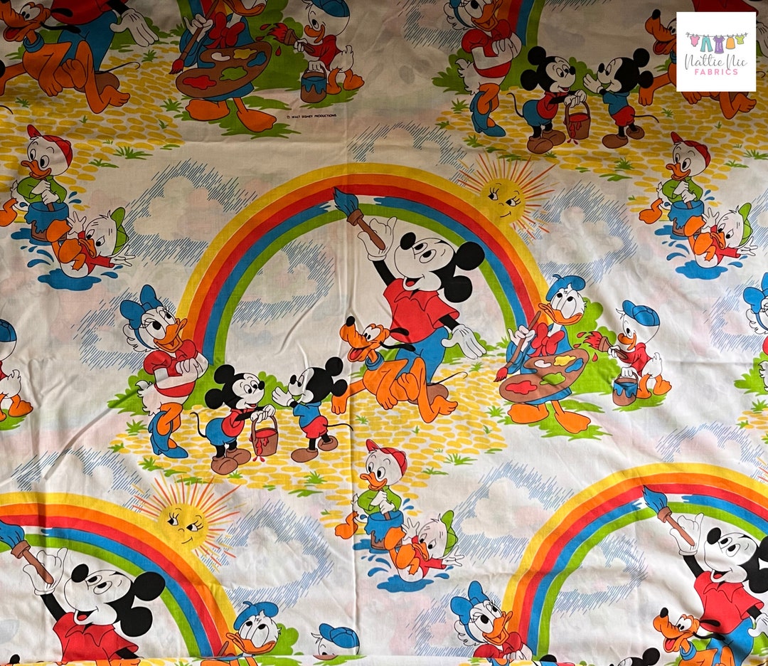 Twin Mickey Mouse Set of Vintage Sheets, Plus Pillowcase, Pacific ...