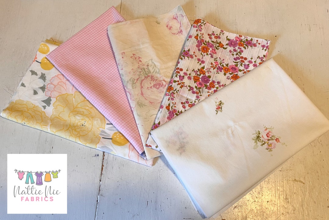 Pretty Pinks Vintage Fabrics and Linens Fat Quarter Set - Etsy