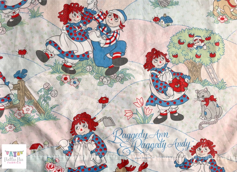 Twin Flat and Fitted Vintage Raggedy Ann and Andy Sheet Set 1989 ...
