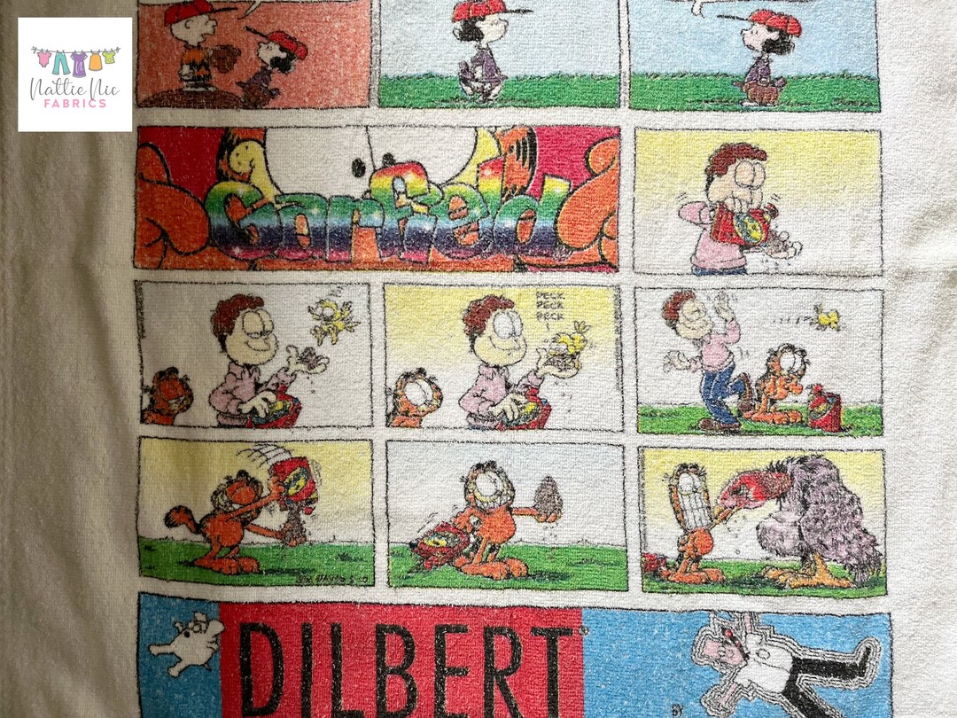 Vintage Beach Towel With Garfield, Charlie Brown, and Dilbert - Etsy