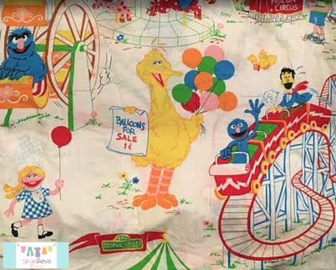 Twin Vintage Sesame Street Sheet Set at the Circus, Jcpenney, Muppets ...