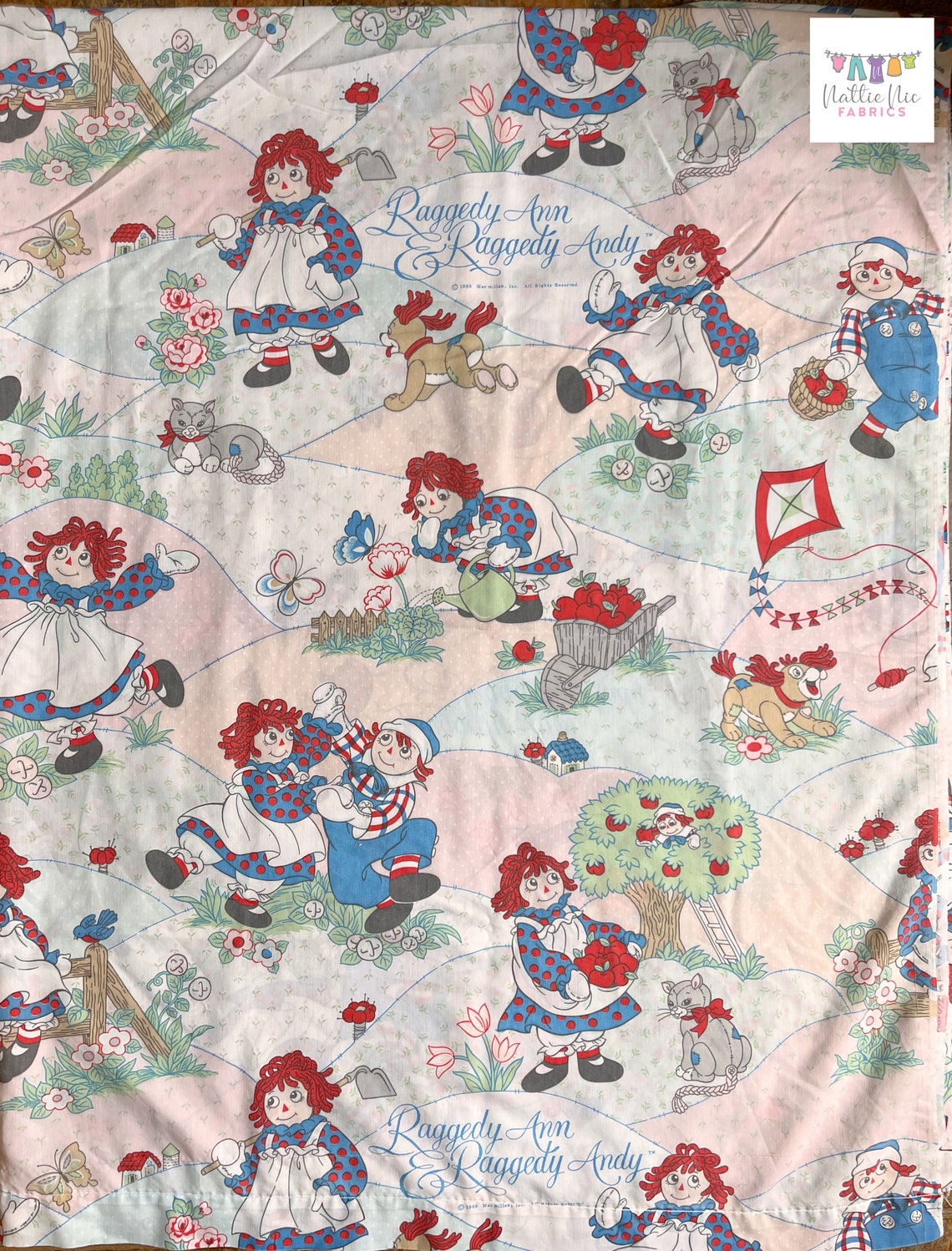 Twin Flat and Fitted Vintage Raggedy Ann and Andy Sheet Set 1989 ...