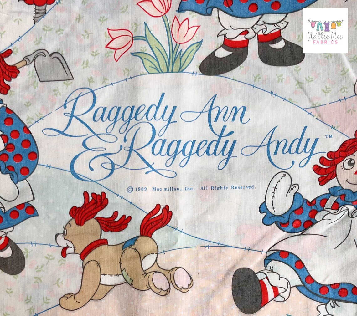 Twin Flat and Fitted Vintage Raggedy Ann and Andy Sheet Set 1989 ...