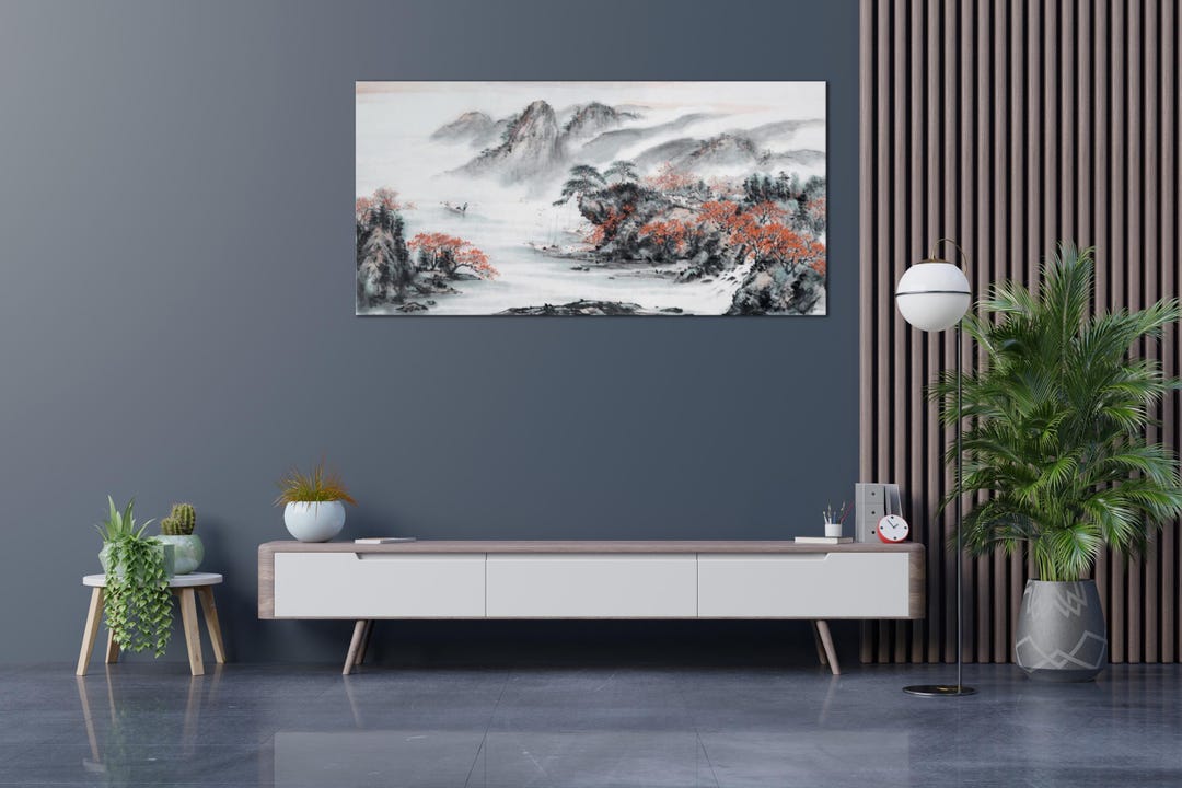 Traditional CHINESE LANDSCAPE POSTER Canvas Wall Art Chinese Landscape ...