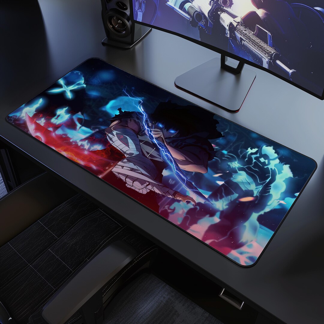 Solo Leveling Desk Mat, Sung Jin-woo Mousepad, Shadow Monarch Gaming ...