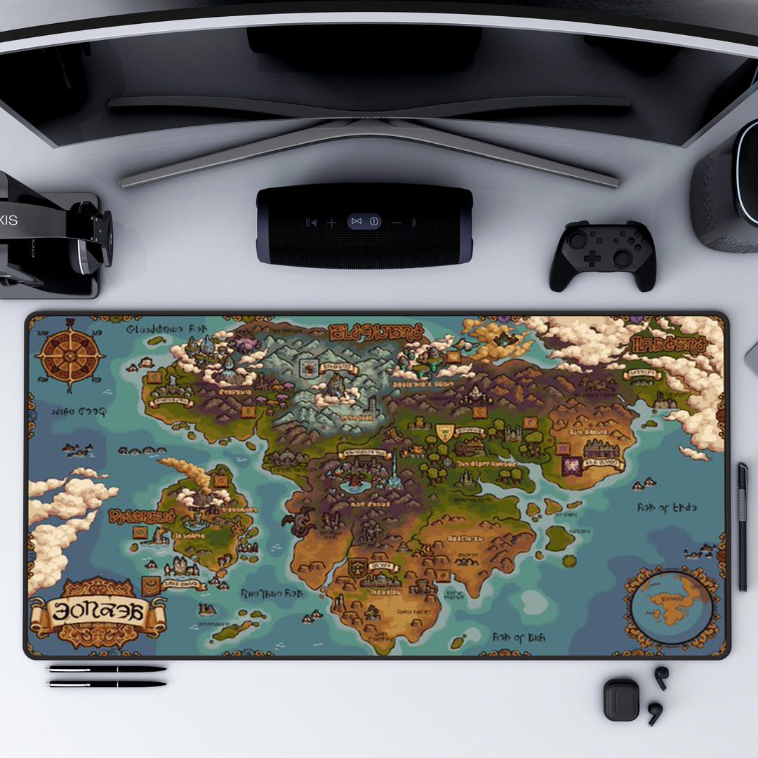 Eorzea XIV World Map Desk Mat, Final Fantasy Mousepad, Gaming Mousepad ...