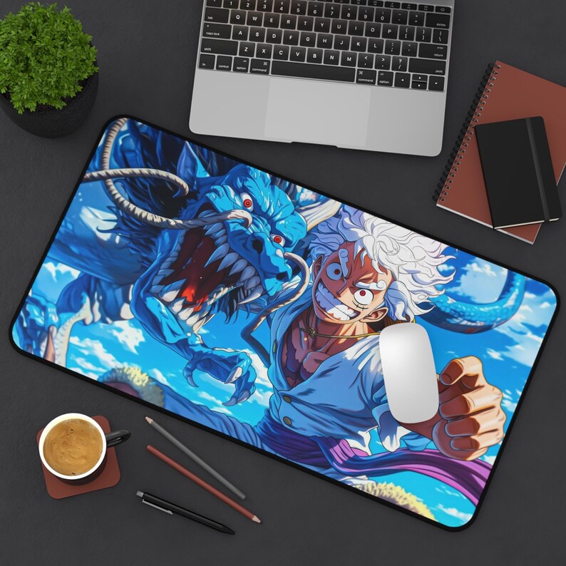 Anime Luffy Gear 5 Desk Mat, One Piece-inspired Mousepad, Vibrant Straw ...