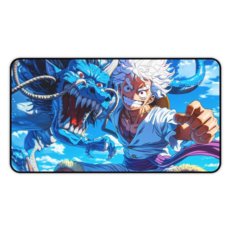 Anime Luffy Gear 5 Desk Mat, One Piece-inspired Mousepad, Vibrant Straw ...