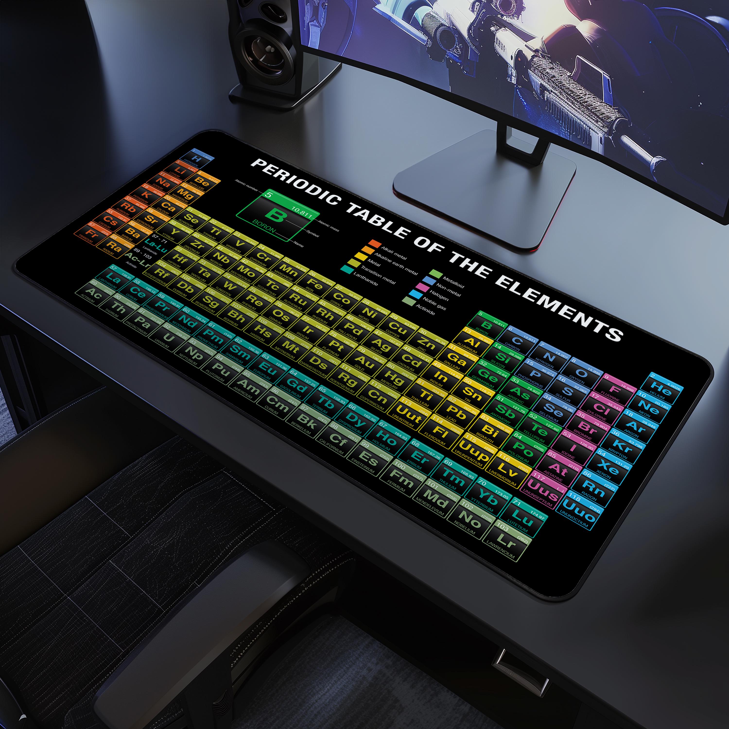 Periodic Table Cheat Sheet Desk Mat, Chemistry Mousepad, Large Science ...