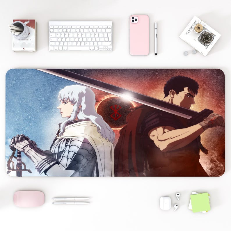 Berserk Guts and Griffith Desk Mat, Dark Fantasy Anime Artwork, Perfect ...