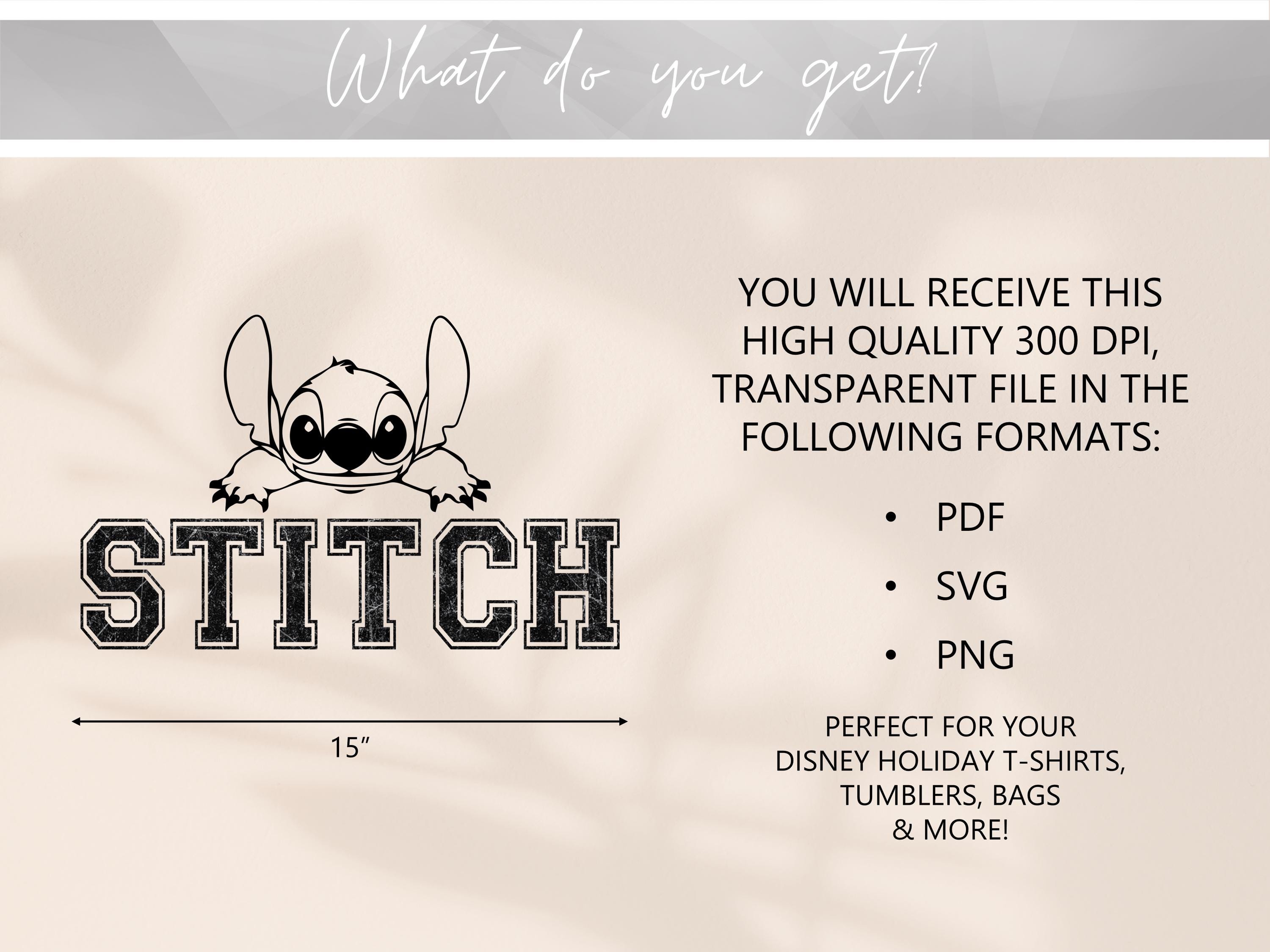Stitch SVG Cut File for Cricut, Sublimation, Iron On, Stitch PNG PDF ...