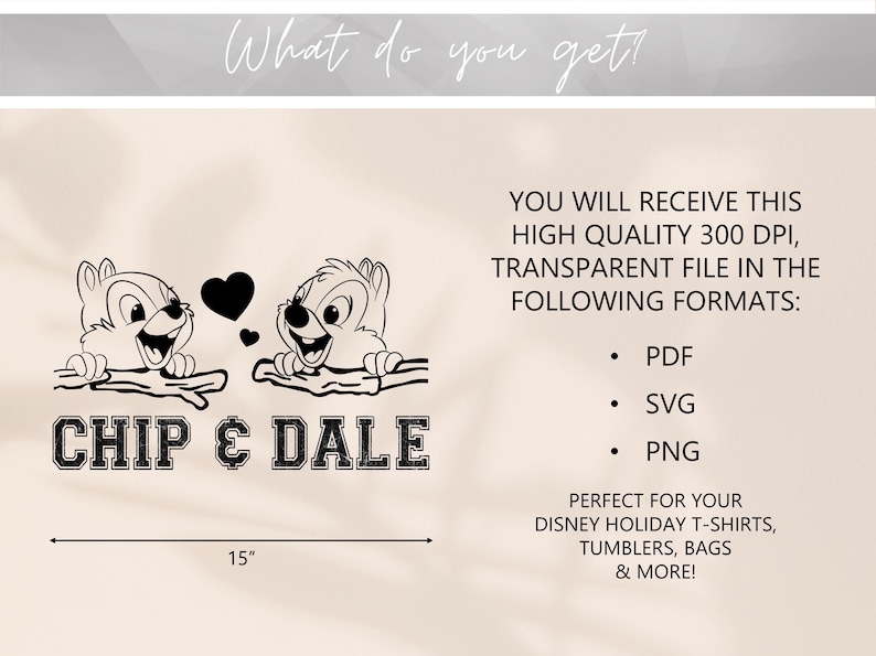 Chip & Dale SVG File, Chipmunk Letterman PNG, Chip and Dale Iron on ...