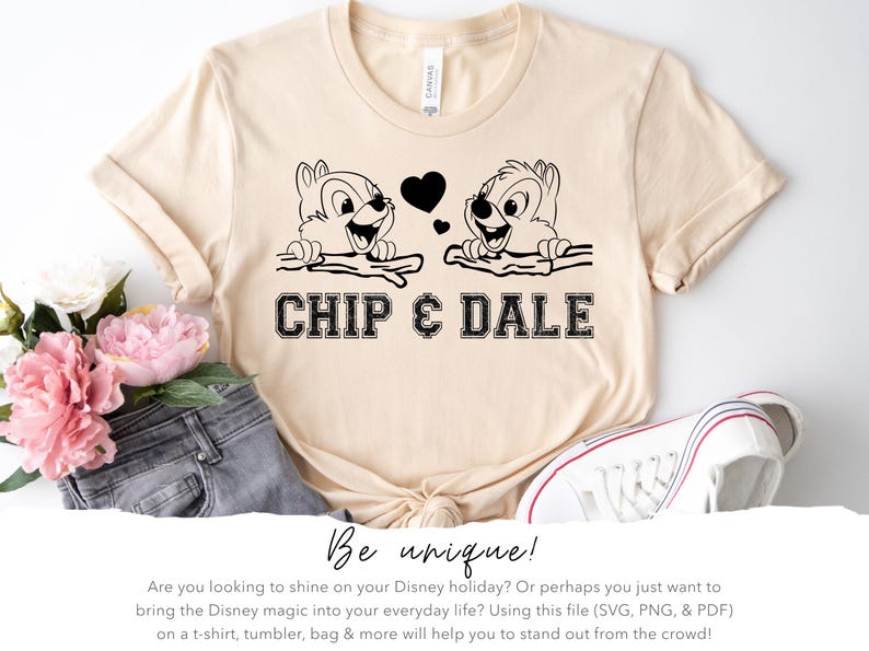 Chip & Dale SVG File, Chipmunk Letterman PNG, Chip and Dale Iron on ...