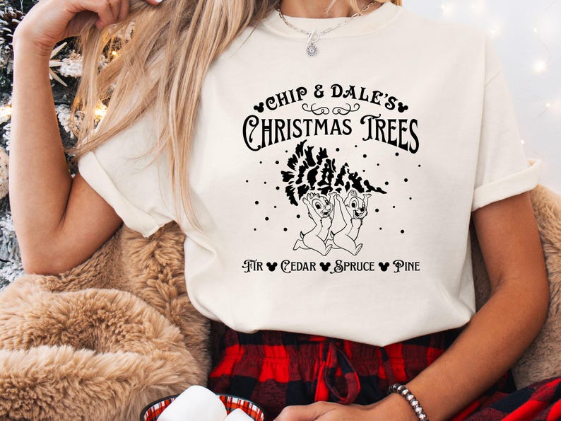 Chip and Dale Christmas Trees Tshirt SVG, Holiday Vacation Tee Design ...