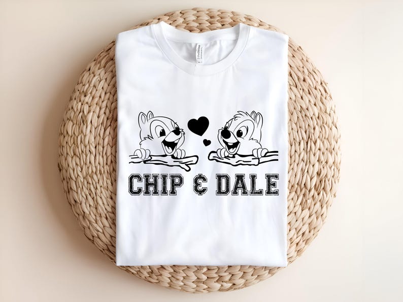 Chip & Dale SVG File, Chipmunk Letterman PNG, Chip and Dale Iron on ...