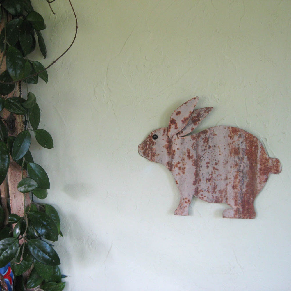 Bunny Art Folk Art Decor Kitchen Wall Indoor Outdoor Animal | Etsy