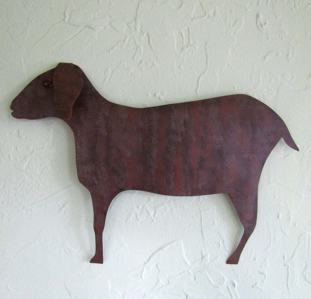 Metal Wall Art Goat Sculpture Folk Art Farm Animal Recycled Metal Wall ...