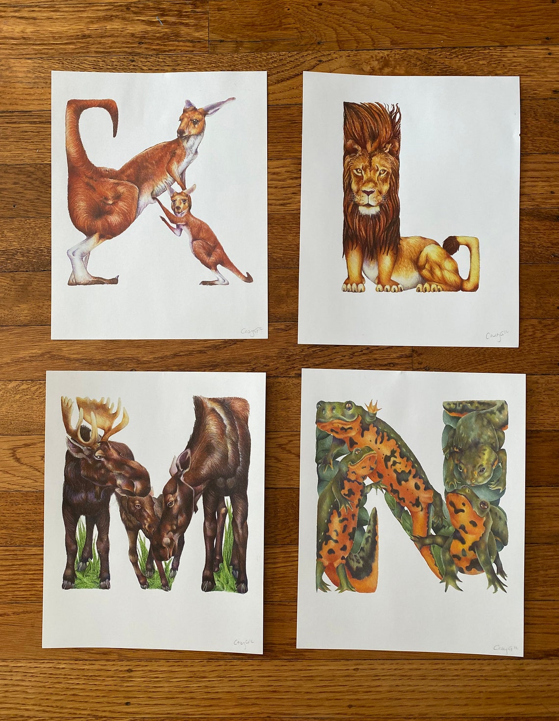 One Letter of Animals in Alphabet | Etsy