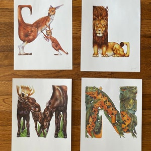 One Letter of Animals in Alphabet - Etsy