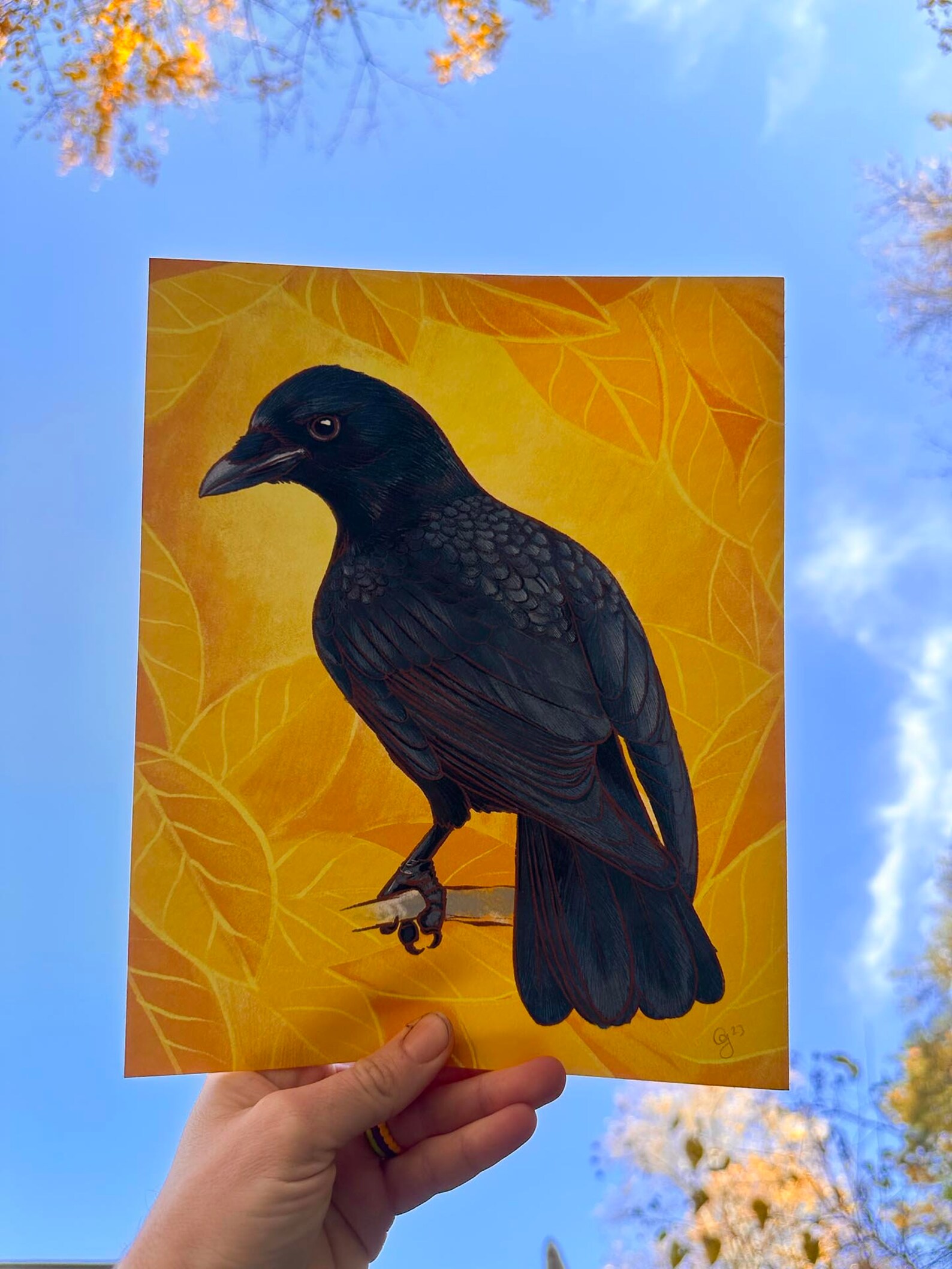 Fall Crow Print - Etsy