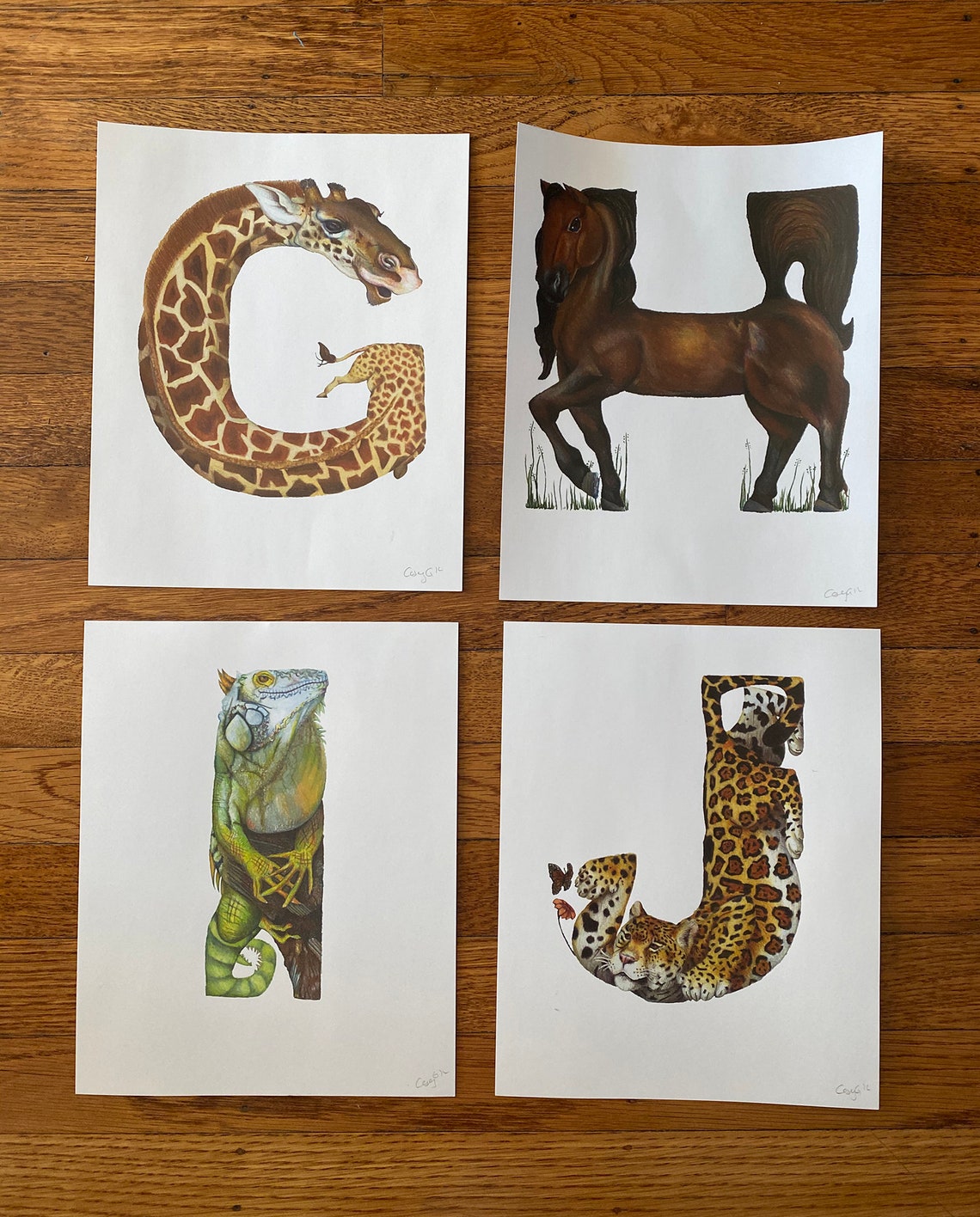 One Letter of Animals in Alphabet | Etsy