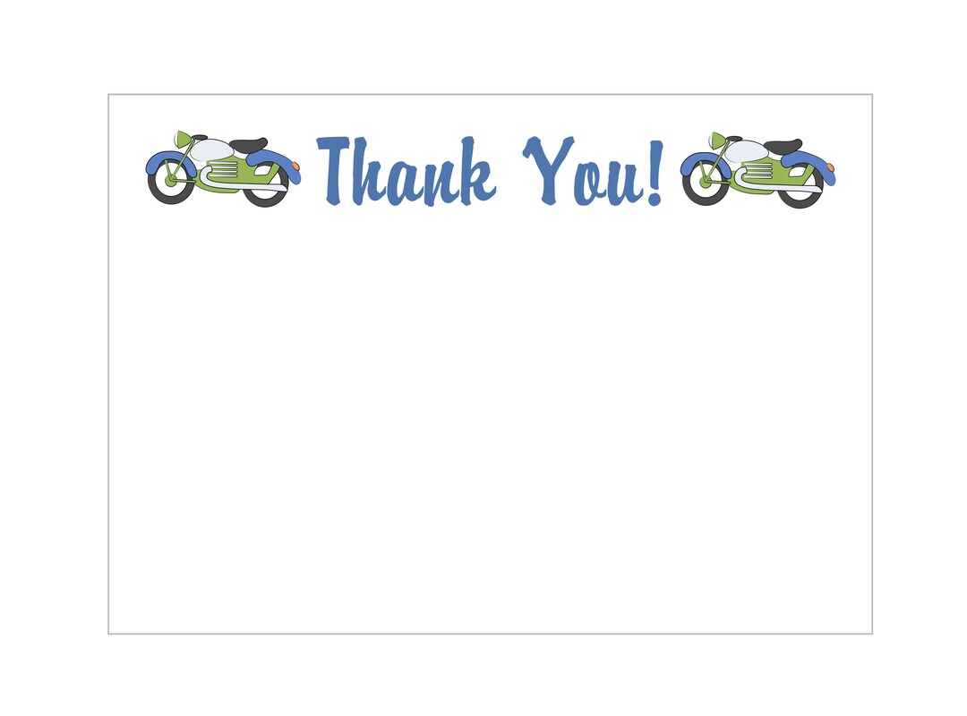 Motorcycle Thank You Note - Etsy