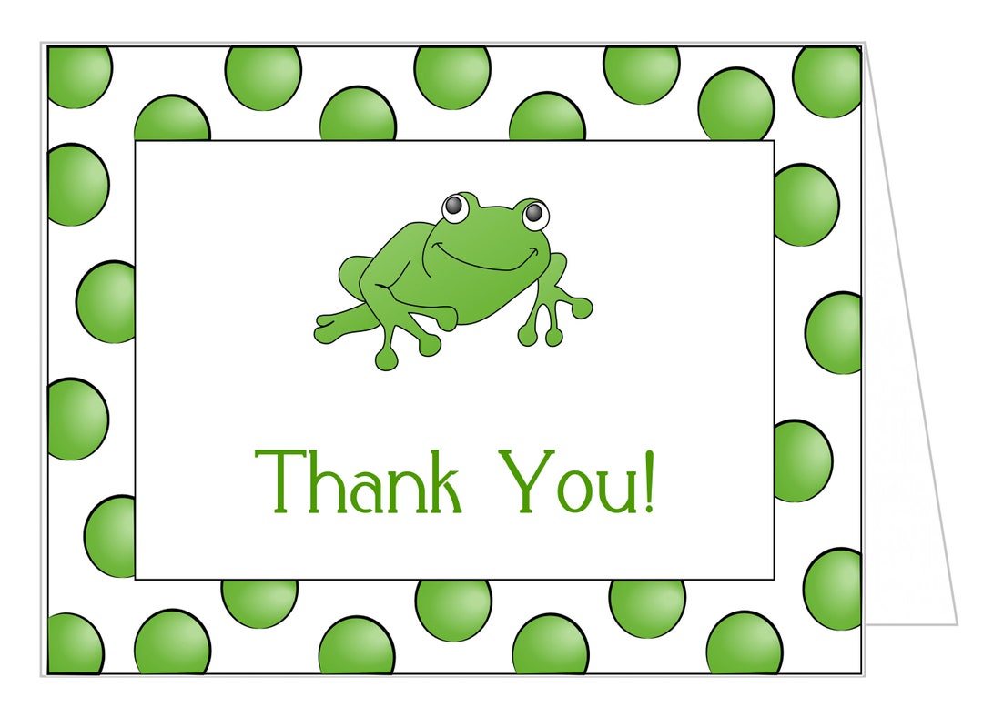 Frog Dots Thank You Note - Etsy