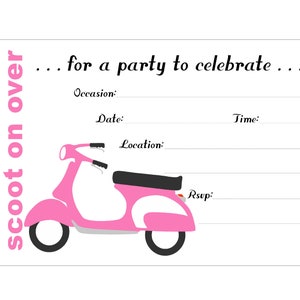 Scooter Birthday Invitation Fill In - Etsy