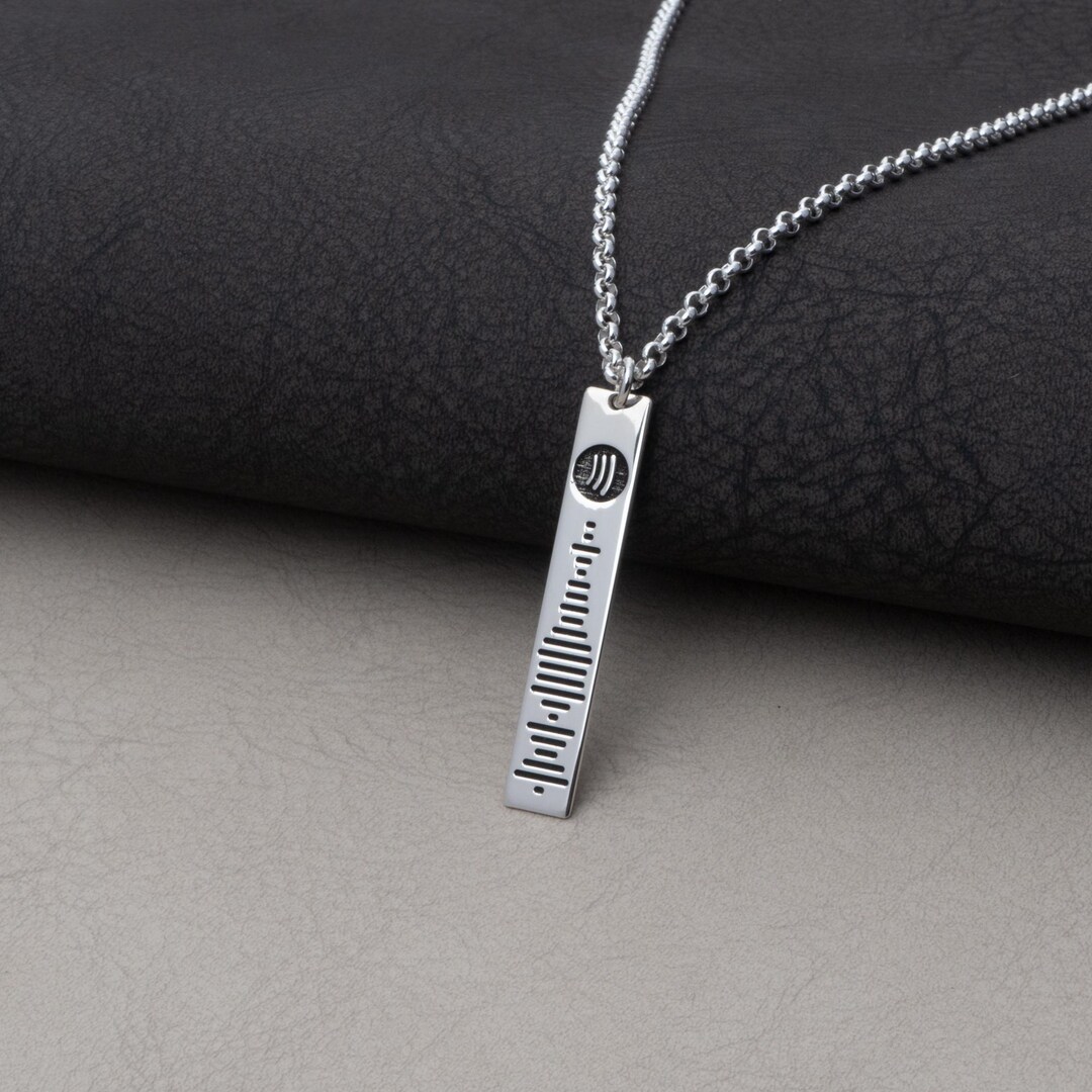 Engraved Spotify Code Necklace: Sterling Silver Music Gift - Etsy