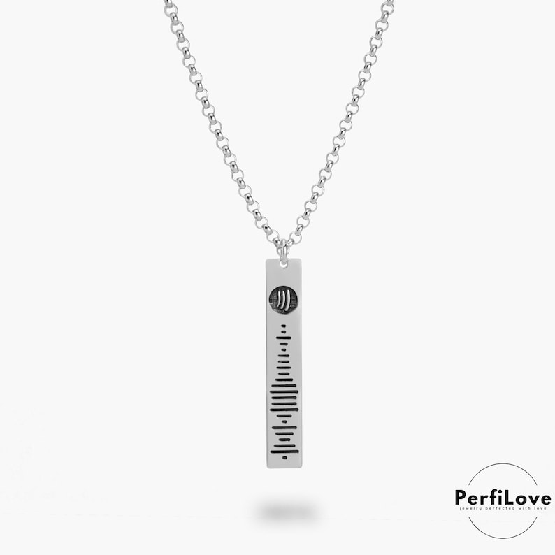 Engraved Spotify Code Necklace: Sterling Silver Music Gift - Etsy