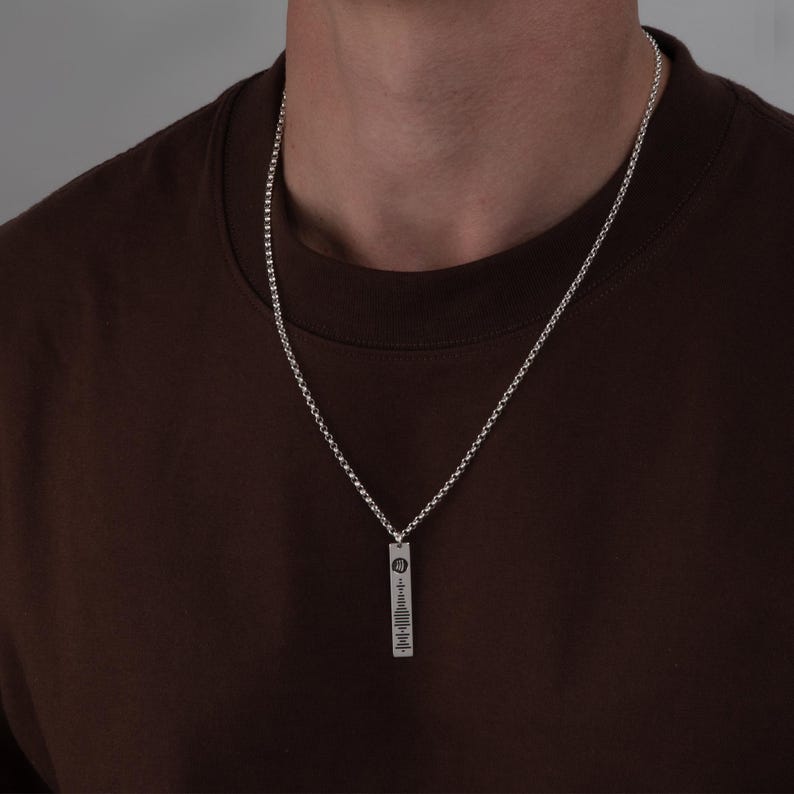 Engraved Spotify Code Necklace: Sterling Silver Music Gift - Etsy