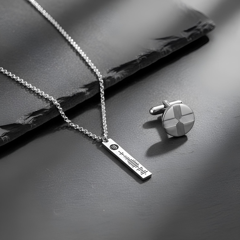 Engraved Spotify Code Necklace: Sterling Silver Music Gift - Etsy